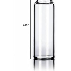 Ananda Corporation 144 PCS, 17mm X 60mm [2 Dram, 8ml] Clear Glass Vials with Plastic Cone Liner Cap