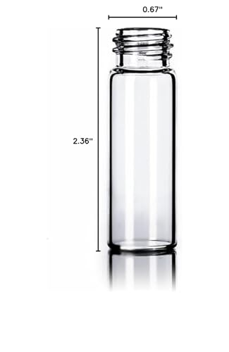 Ananda Corporation 144 PCS, 17mm X 60mm [2 Dram, 8ml] Clear Glass Vials with Plastic Cone Liner Cap