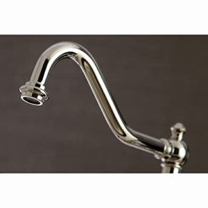 Kingston Brass KS3276PLBS Restoration Bridge Kitchen Faucet, Polished Nickel