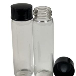 Ananda Corporation 144 PCS, 17mm X 60mm [2 Dram, 8ml] Clear Glass Vials with Plastic Cone Liner Cap