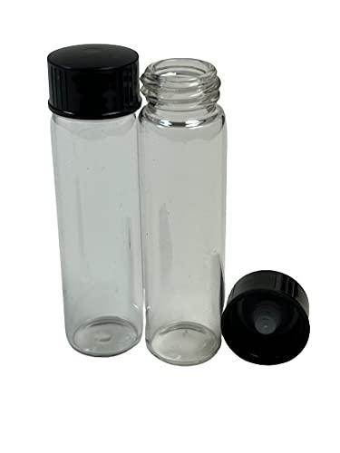 Ananda Corporation 144 PCS, 17mm X 60mm [2 Dram, 8ml] Clear Glass Vials with Plastic Cone Liner Cap