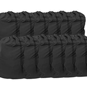 YETHAN Extra Large Laundry Bag 12 Pack, Travel Laundry Bags with Drawstring Closure, 30"x40", for college, dorm and apartment dwellers (12PCS Black)