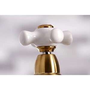 Kingston Brass KS7277PXBS English Country 8" Bridge Kitchen Faucet with Sprayer, Brushed Brass