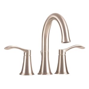 ez-flo bathroom faucet, widespread lavatory sink faucet with 2 handles, brushed nickel, 10715