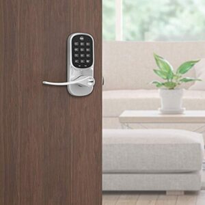 Yale Assure Lever - Z-Wave Smart Door Lever for Keyless Access (for Doors with no deadbolt) - Works with Ring Alarm, Samsung SmartThings and More -Satin Nickel - YRL216-ZW2-619