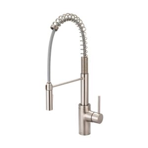 pioneer motegi single handle pre-rinse kitchen faucet pvd brushed nickel