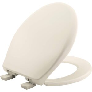 mayfair 887slow 346 affinity slow close removable plastic toilet seat that will never loosen, providing the perfect fit, round, long lasting solid plastic, biscuit