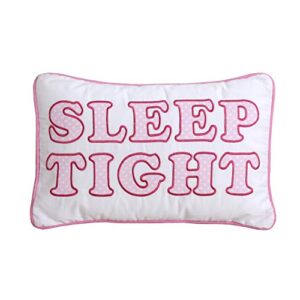 cozy line home fashions sleep tight decorative throw pillow, cute room decor for kids, girls for reading and lounging comfy pillow