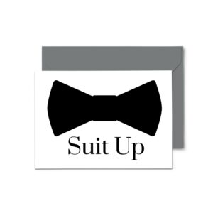 suit up cards with grey envelopes, wedding proposal invites for groomsmen, best man ushers, bridal party, multi-use set formal events, 8 pack