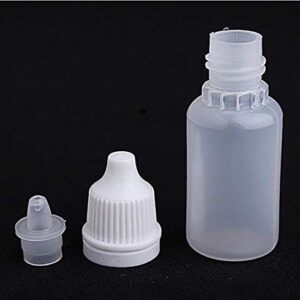 50PCS Empty Refillable Squeezable Plastic Dropper Bottle Eye Liquid Dropper Container Jar Vial Holder with Screw Caps and Plugs for Cosmetic Essential Oil Reagent Lab Drops 15ml/0.5oz