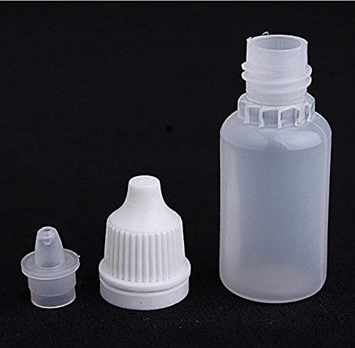 50PCS Empty Refillable Squeezable Plastic Dropper Bottle Eye Liquid Dropper Container Jar Vial Holder with Screw Caps and Plugs for Cosmetic Essential Oil Reagent Lab Drops 15ml/0.5oz