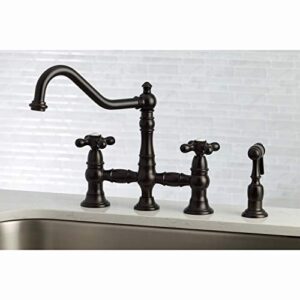 Kingston Brass KS3275AXBS Restoration Bridge Kitchen Faucet, Oil Rubbed Bronze