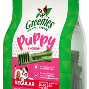 Greenies Puppy 6+ Months Regular Natural Dog Dental Care Dog Treats, 12 oz. Pack (12 Treats)