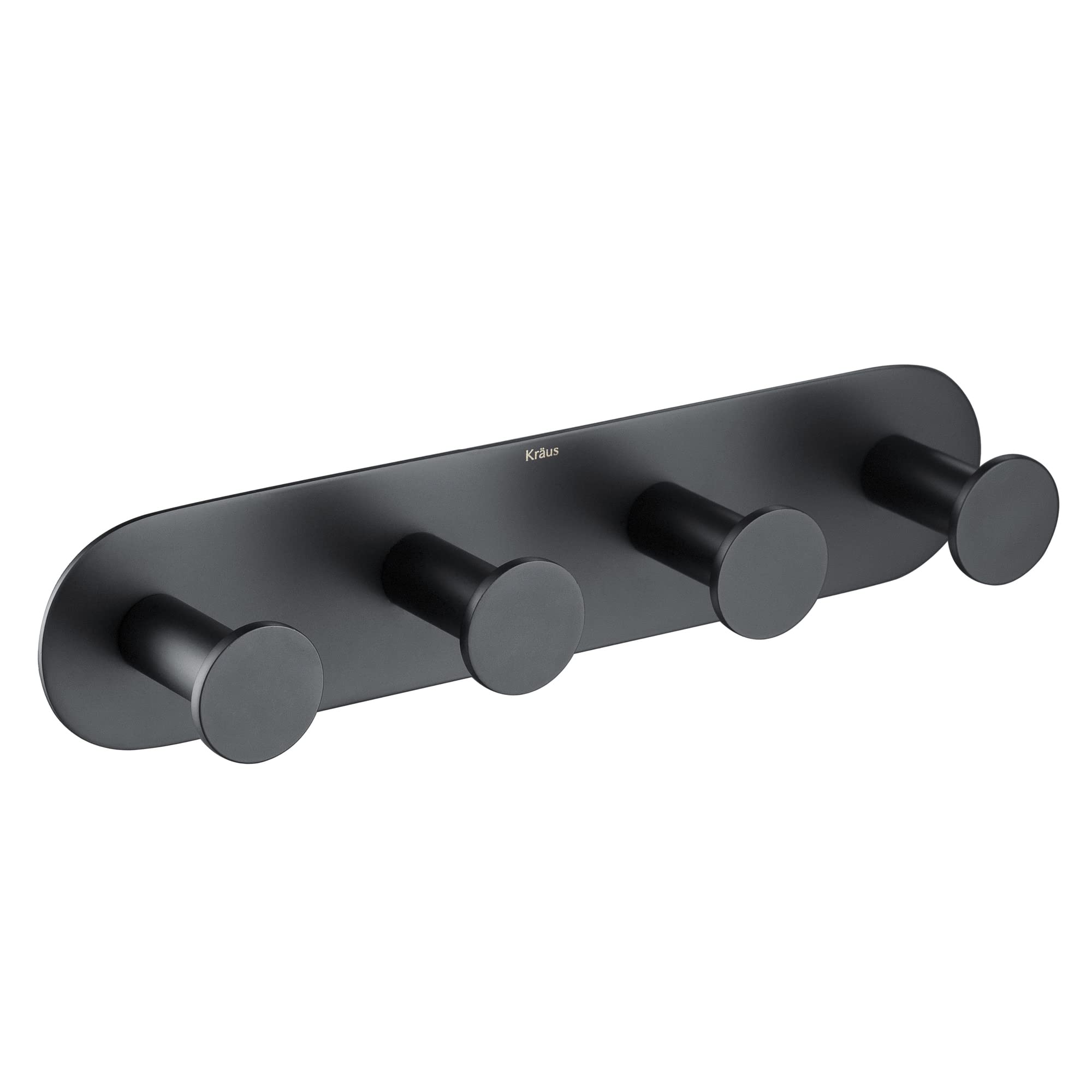 Kraus Elie Bathroom Robe and Towel Hook Rack with 4 Hooks, Matte Black Finish, KEA-18804MB