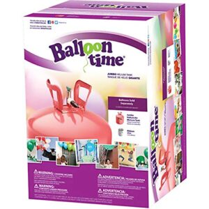 Balloon Time Disposable Helium Tank 14.9 cu.ft - 12 Silver Balloon Weights + Curling Ribbon and Flower Clips