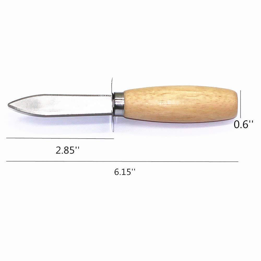 TANG SONG 8PCS Oyster Knife Oyster Shucking Knife Oyster Shucker Oyster Opener Oyster Clam Pearl Shell Shucking Knife With Wood Handle