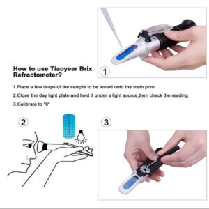 Brix Refractometer with ATC Digital Handheld Refractometer for Homebrew Wort Beer Wine Fruit Sugar, Dual Scale-Specific Gravity 1.000-1.130 and Brix 0-32% (Black)