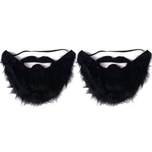 vigueur mustaches - 2pcs costume party male man fake beard mustache black