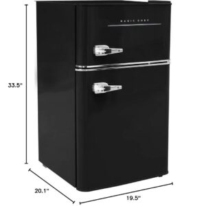 Magic Chef Retro Mini Refrigerator 3.2 cu. ft. 2-Door Fridge in Black