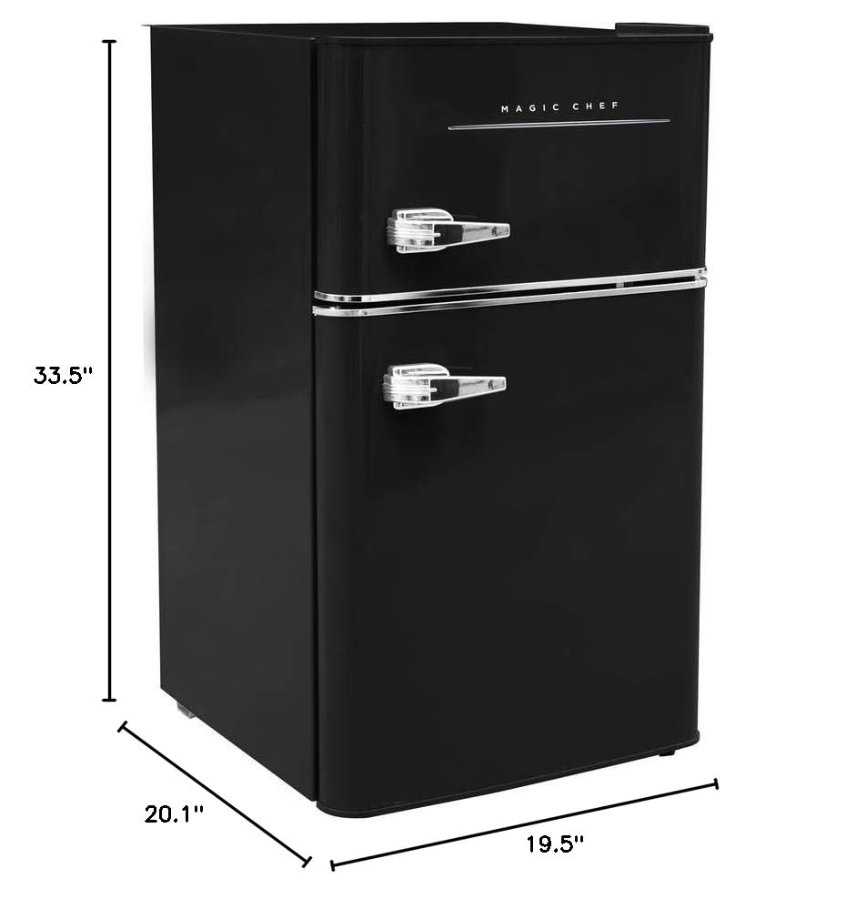 Magic Chef Retro Mini Refrigerator 3.2 cu. ft. 2-Door Fridge in Black