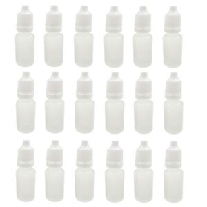 50pcs empty refillable squeezable plastic dropper bottle eye liquid dropper container jar vial holder with screw caps and plugs for cosmetic essential oil reagent lab drops 15ml/0.5oz