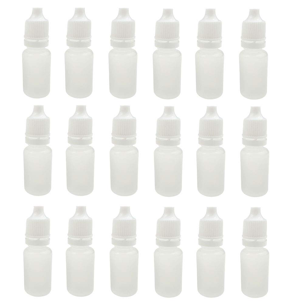 50PCS Empty Refillable Squeezable Plastic Dropper Bottle Eye Liquid Dropper Container Jar Vial Holder with Screw Caps and Plugs for Cosmetic Essential Oil Reagent Lab Drops 15ml/0.5oz