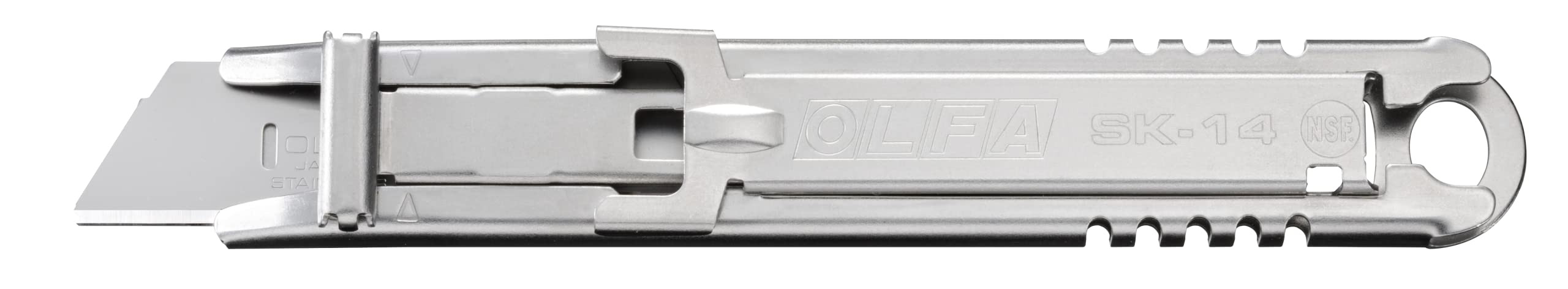 OLFA Self Retracting Safety Utility Knife (SK-14) - Multi-Purpose Stainless Steel Semi-Auto Box Cutter w/ Self Retractable Blade, Replacement Blades: OLFA SKB-2, SKB-2S, RSKB, & HOB Safety Blades