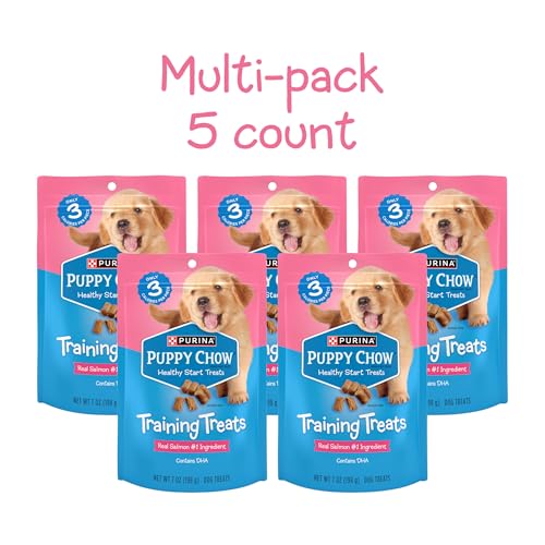 Purina Puppy Chow Training Treats, Healthy Start Salmon Treats - (5) 7 oz. Pouches