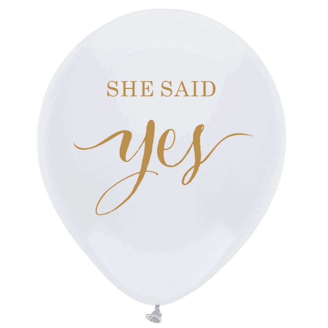 MAGJUCHE White she Said yes Balloons, 16pcs Gold Bridal Shower Engagement, Wedding Send Off Party Decorations, Photo Prop