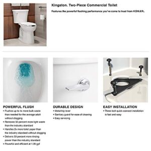 KOHLER Kingston™ Comfort Height® two-piece Elongated 1.28 gpf Toilet with Left-hand Trip Lever and Antimicrobial Finish