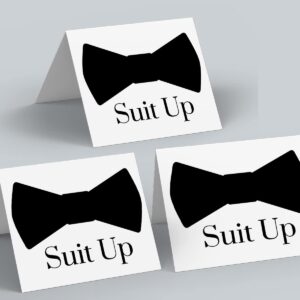 Suit Up Cards with Black Envelopes, Wedding Proposal Invites for Groomsmen, Best Man Ushers, Bridal Party, Multi-Use Set Formal Events, 8 Pack