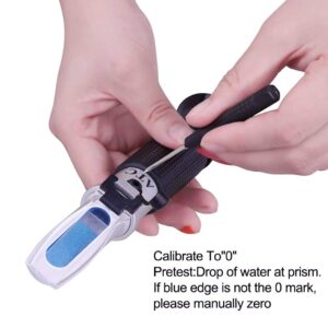 Brix Refractometer with ATC Digital Handheld Refractometer for Homebrew Wort Beer Wine Fruit Sugar, Dual Scale-Specific Gravity 1.000-1.130 and Brix 0-32% (Black)