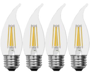 ge lighting led decorative light bulbs, 3.5 watt (40 watt equivalent) soft white, medium base, dimmable (4 pack)