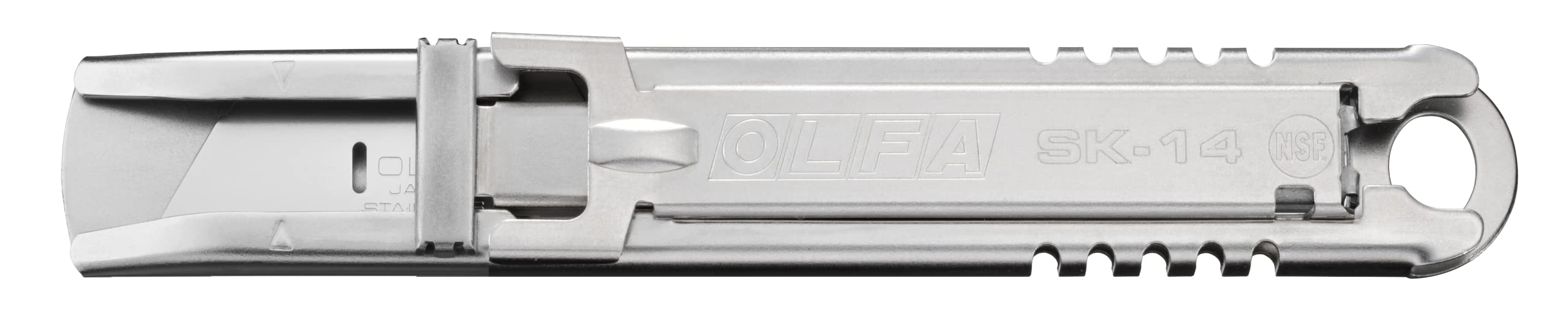 OLFA Self Retracting Safety Utility Knife (SK-14) - Multi-Purpose Stainless Steel Semi-Auto Box Cutter w/ Self Retractable Blade, Replacement Blades: OLFA SKB-2, SKB-2S, RSKB, & HOB Safety Blades