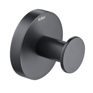 kraus elie bathroom robe and towel hook, matte black finish, kea-18801mb