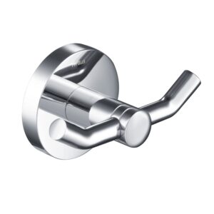 kraus elie bathroom robe and towel double hook, chrome finish, kea-18802ch