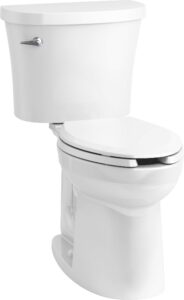 kohler kingston™ comfort height® two-piece elongated 1.28 gpf toilet with left-hand trip lever and antimicrobial finish