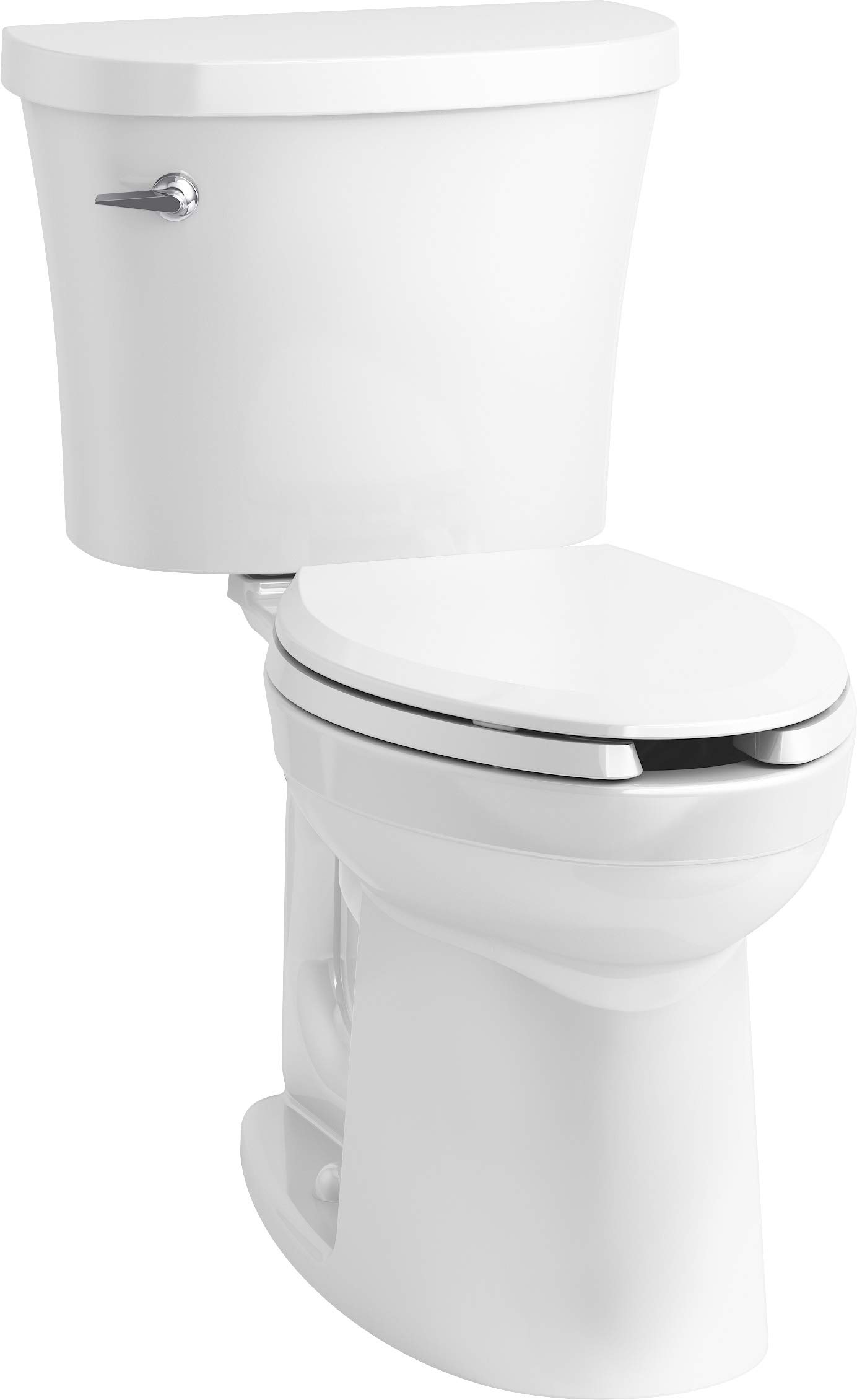 KOHLER Kingston™ Comfort Height® two-piece Elongated 1.28 gpf Toilet with Left-hand Trip Lever and Antimicrobial Finish