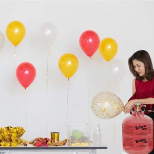 Balloon Time Disposable Helium Tank 14.9 cu.ft - 12 Silver Balloon Weights + Curling Ribbon and Flower Clips