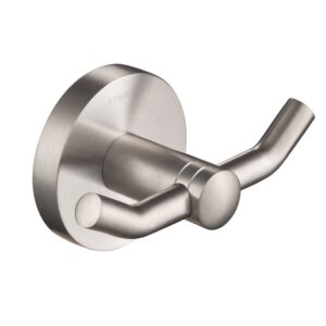 kraus elie bathroom robe and towel double hook, brushed nickel finish, kea-18802bn