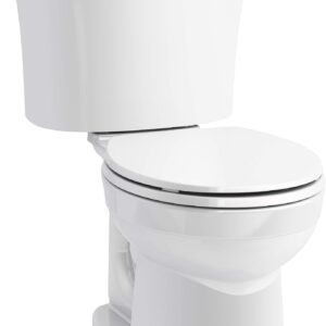 KOHLER Kingston™ Two-Piece Round-Front 1.28 Gpf Toilet with Left-Hand Trip Lever, and Tank Cover Locks