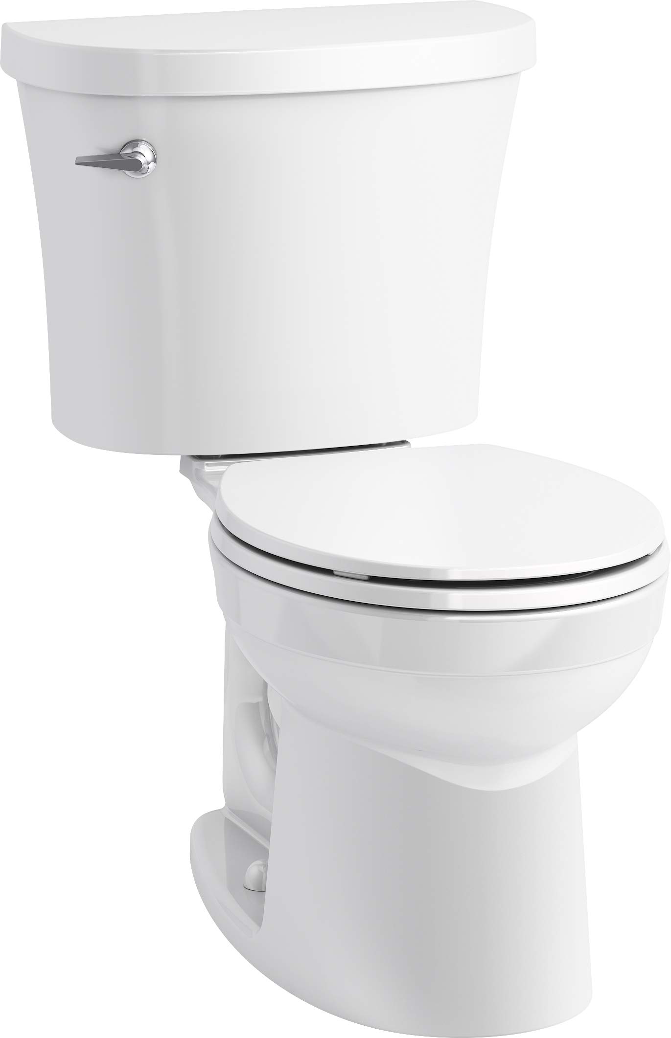 KOHLER Kingston™ Two-Piece Round-Front 1.28 Gpf Toilet with Left-Hand Trip Lever, and Tank Cover Locks