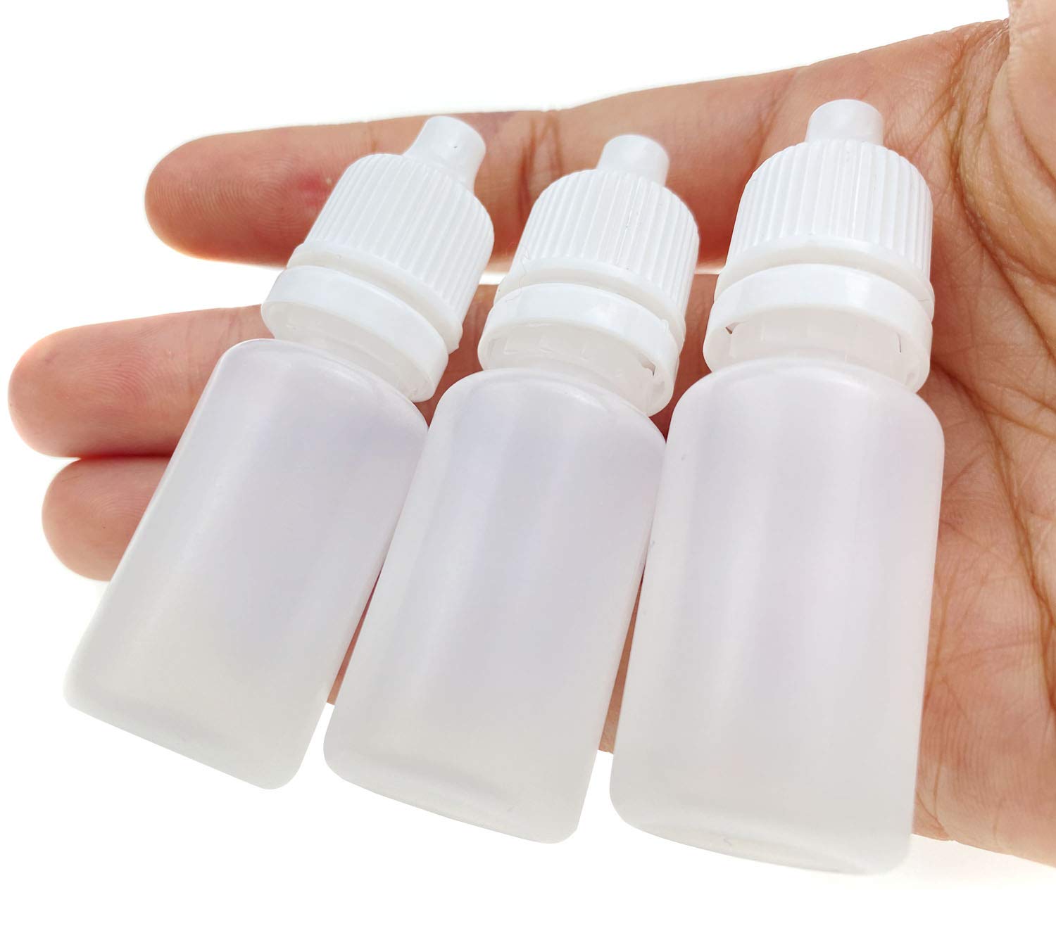 50PCS Empty Refillable Squeezable Plastic Dropper Bottle Eye Liquid Dropper Container Jar Vial Holder with Screw Caps and Plugs for Cosmetic Essential Oil Reagent Lab Drops 15ml/0.5oz