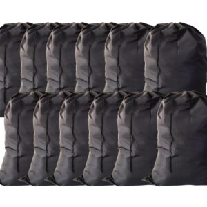 YETHAN Extra Large Laundry Bag 12 Pack, Travel Laundry Bags with Drawstring Closure, 30"x40", for college, dorm and apartment dwellers (12PCS Black)