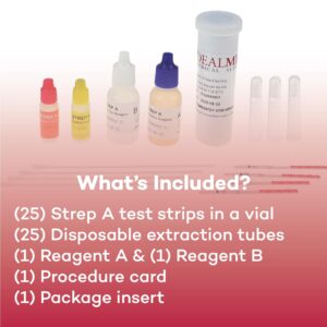 Dealmed Rapid Diagnostic Strep A Test Kits – Made in USA, CLIA-Waived, 25 Tests/Box (Pack of 1)