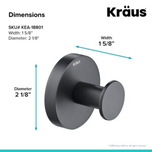 Kraus Elie Bathroom Robe and Towel Hook, Matte Black Finish, KEA-18801MB