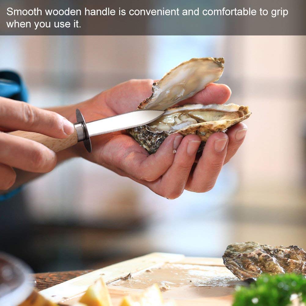 TANG SONG 8PCS Oyster Knife Oyster Shucking Knife Oyster Shucker Oyster Opener Oyster Clam Pearl Shell Shucking Knife With Wood Handle