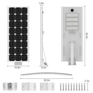 TENKOO 300W Solar Street Lights Outdoor Dusk to Dawn with Motion Sensor 192 LEDs 26000 Lumens IP65 Waterproof LED Flood Light for Parking Lot Yard Garden Street Basketball Court