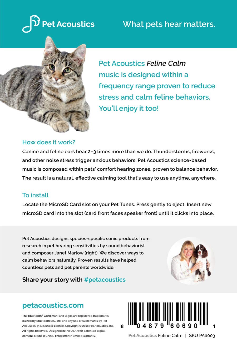 Pet Acoustics Feline Extra Calm Music SD Card