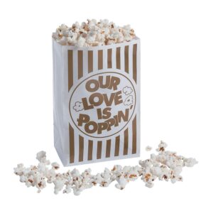 fun express love is poppin wedding popcorn bags - weddings or bridal shower party supplies - set of 12